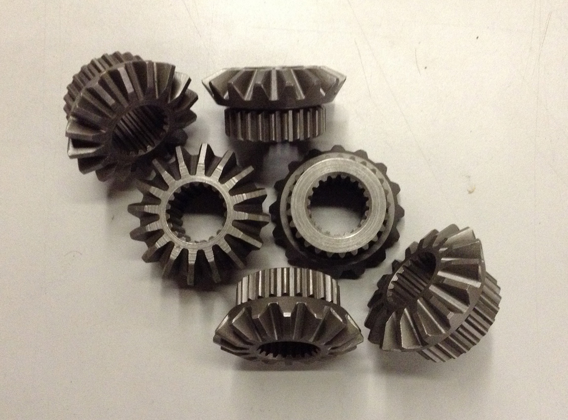 Differential side and planet bevel gears